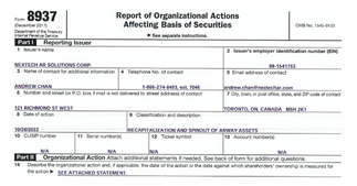 Tax Information | Nextech AR Solutions